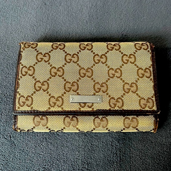 Gucci | Bags | Authentic Gucci Monogram Snap Wallet | Poshmark